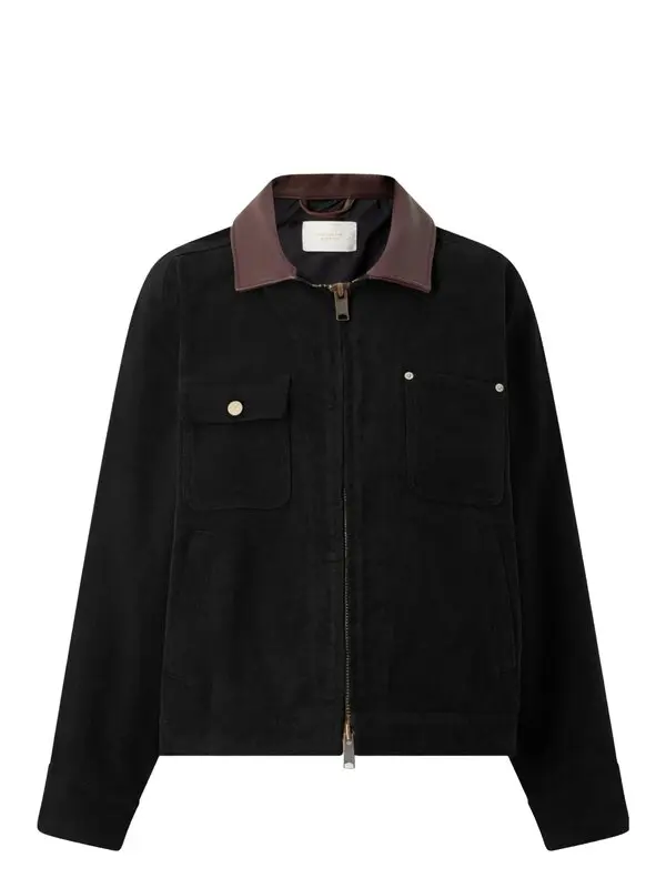 Aimé Leon Dore Ranch Cotton-canvas Jacket With Leather Trim - Black