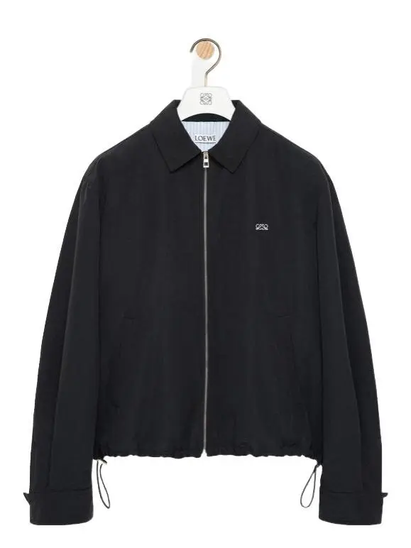 Loewe Logo-embroidered Zip-up Jacket - Black