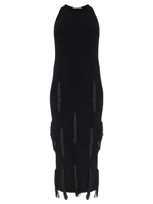 IRO PARIS Sleeveless Knee-length Dress With Tasseled Accents - Black