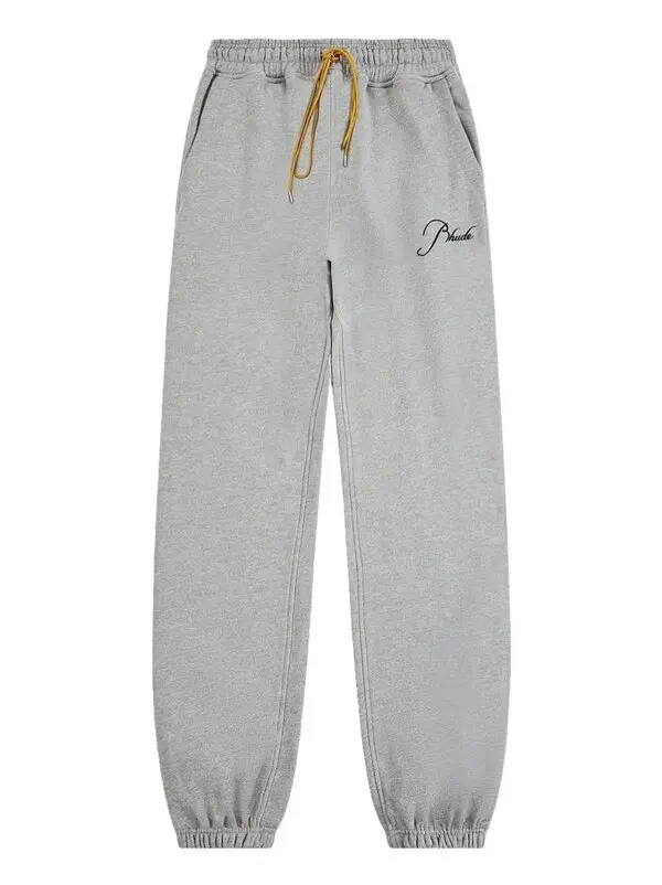 Rhude Logo-embroidered Sweatpants - Heather Ash