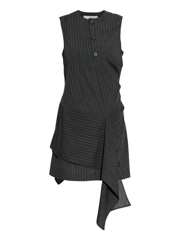 IRO PARIS Klea Pinstripe Layered Mini Dress - Grey