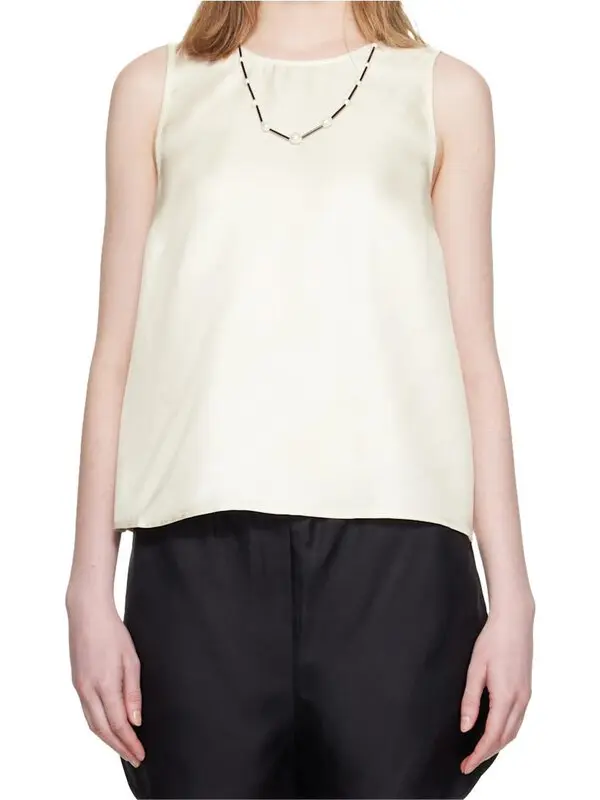 Loulou De Saison Sleeveless Top With Pleated Details - Ivory