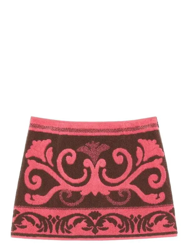 Valentino Garavani Terry Cloth Printed Mini Skirt - Red