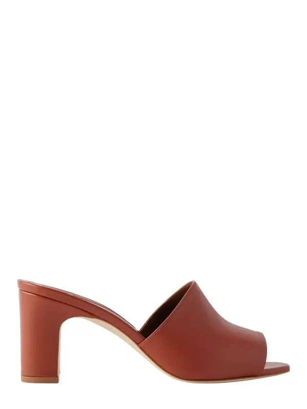 Manolo Blahnik Leather Mules - Brown