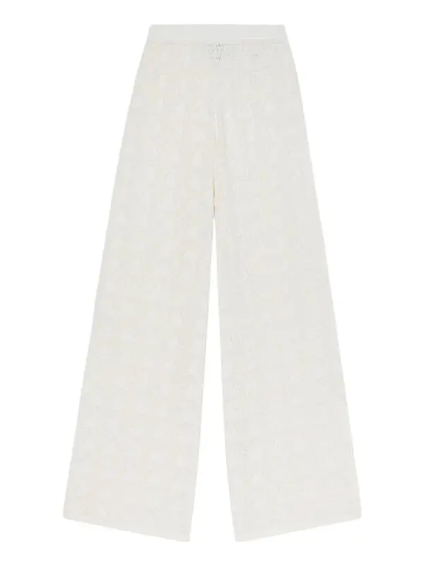 Loulou De Saison Seashell Knit Wide Leg Pants - White