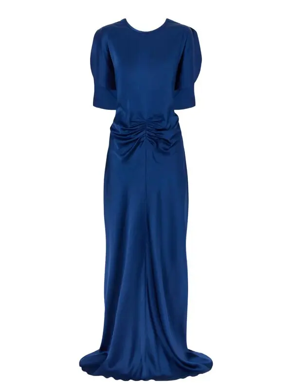 Victoria Beckham Round-neck Satin Gown - Blue