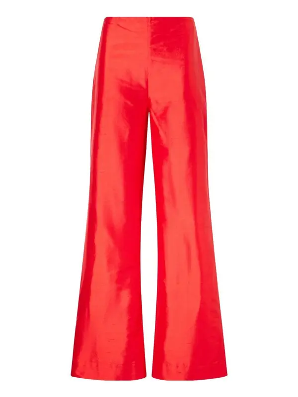 Staud Silk Dupioni Wide-leg Pants - Red