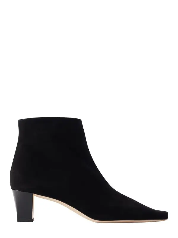 Manolo Blahnik Suede Ankle Boots With Block Heel - Black