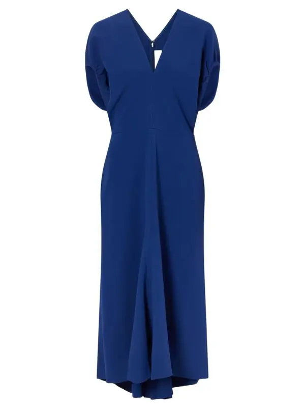 Victoria Beckham V-neck Midi Dress - Blue