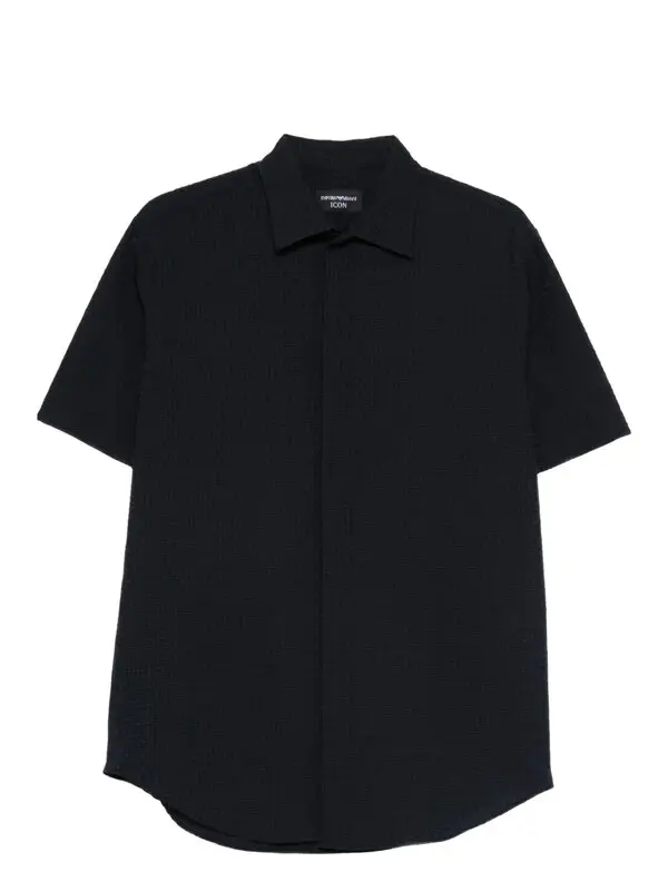 Emporio Armani Textured Short-sleeve Shirt - Black