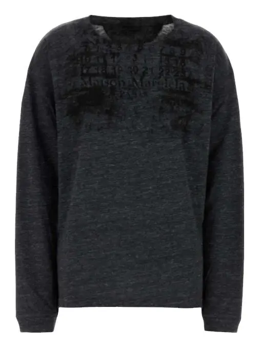 MAISON MARGIELA Logo Print Long Sleeve T-shirt - No