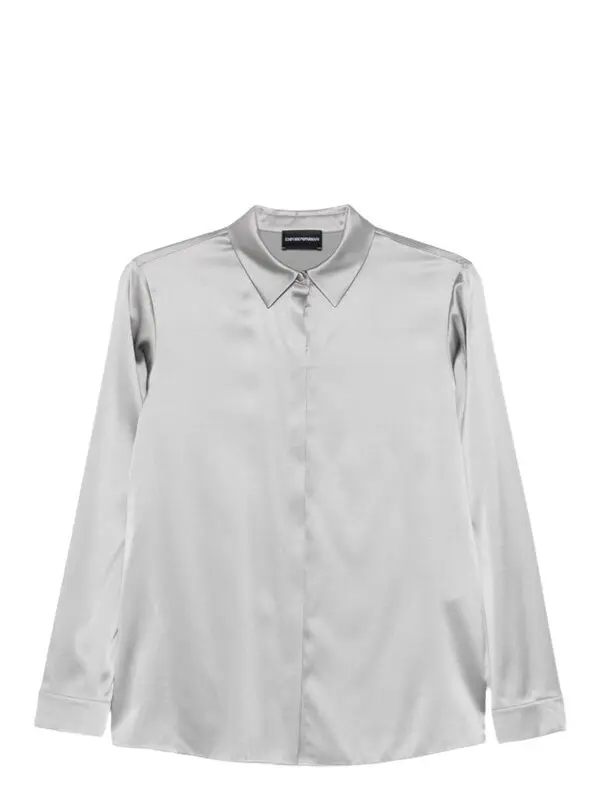 Emporio Armani Long-sleeve Shirt With Buttoned Cuffs - Grey