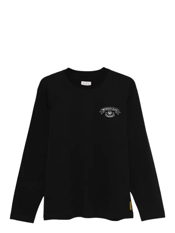 Emporio Armani Logo Long Sleeve T-shirt - Black