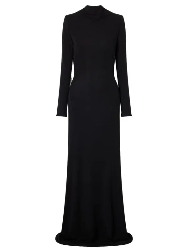 TOM FORD High-neck Long-sleeve Gown - Black