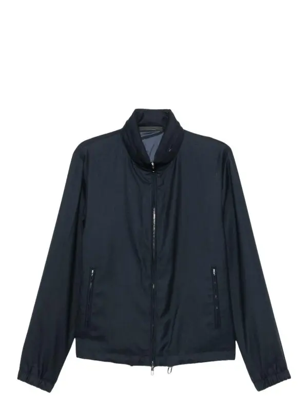 Giorgio Armani High Neck Zip Jacket - Blue