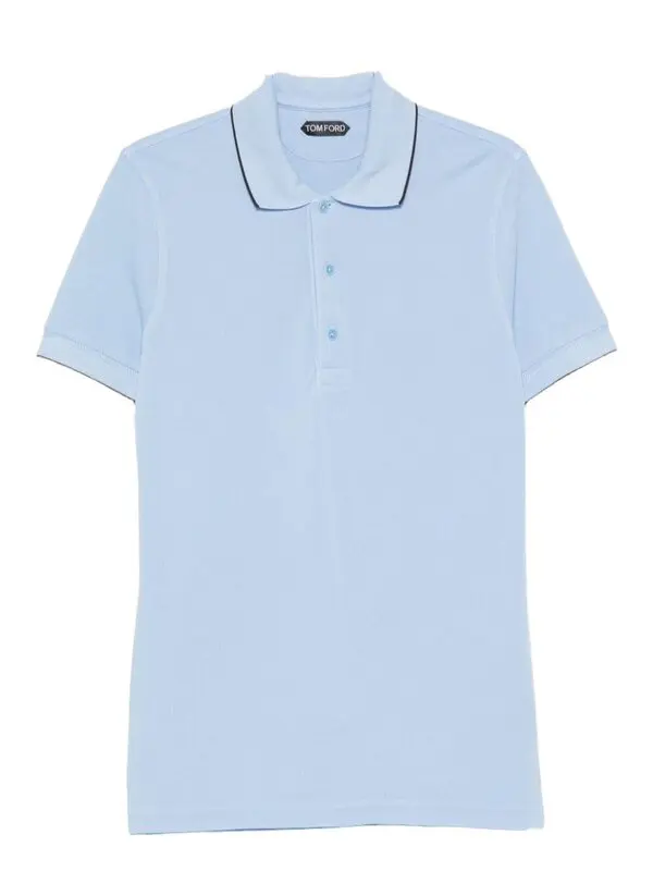 TOM FORD Contrast-trim Polo Shirt - Blue