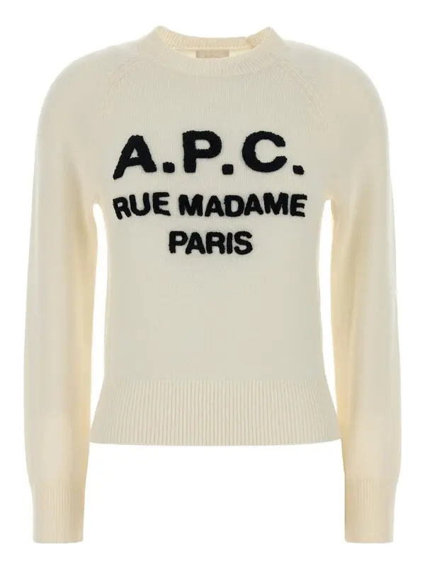 A.p.c. Alissa Logo Knitted Sweater - Nude