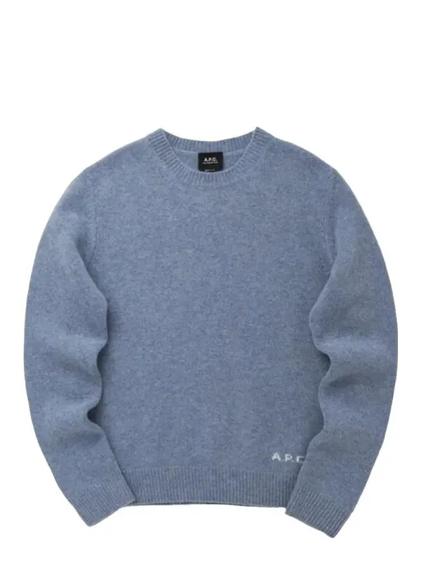 A.p.c. Logo Crew Neck Knitted Sweater - Gray