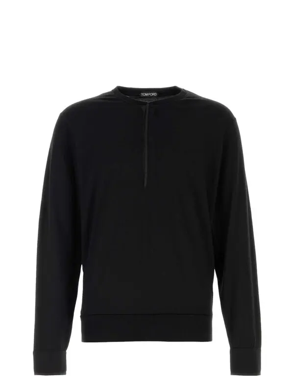 TOM FORD Long Sleeve Crew Neck Sweater - Black