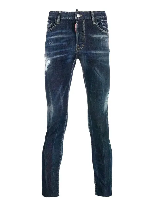 Dsquared2 Distressed Slim-fit Jeans - Blue