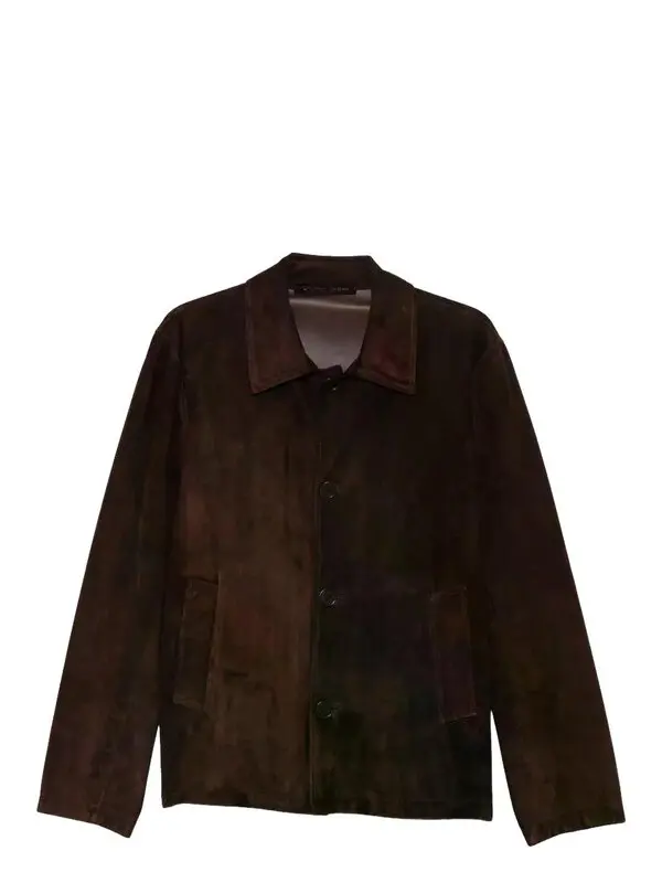 SALVATORE SANTORO Suede Button-up Jacket - Brown