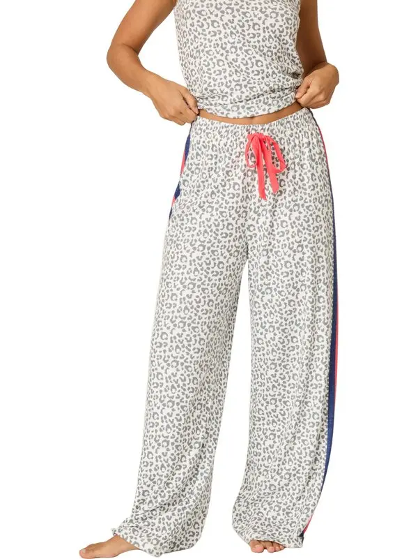 PJ Salvage Grey Leopard Print Pajama Pants - Multi