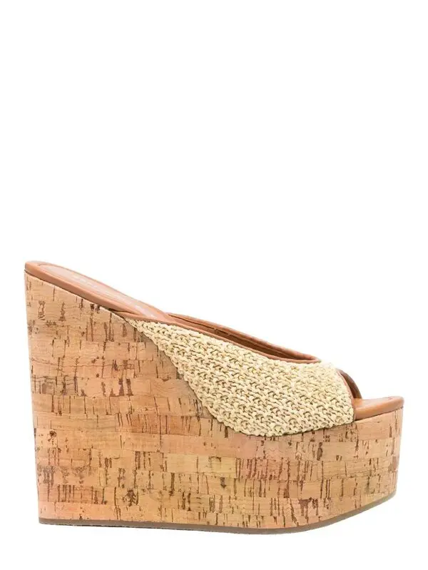Ermanno Scervino Woven-strap Wedge Sandals - Neutrals