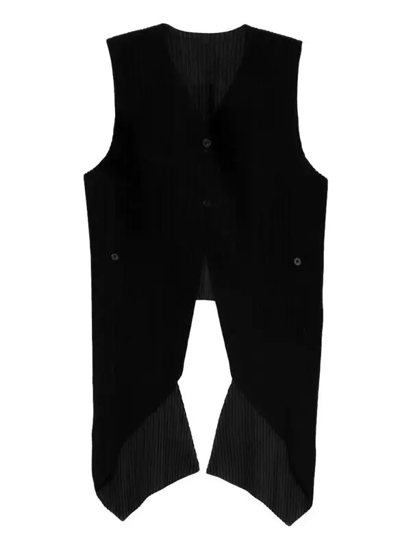 Issey Miyake Tuxedo Pleats Vest - Black