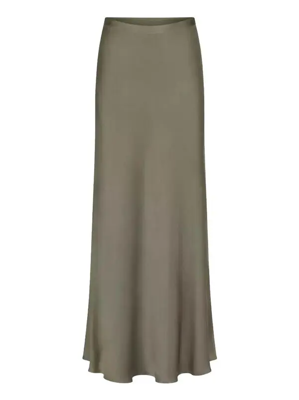 Federica Tosi Flared Satin Skirt - Green