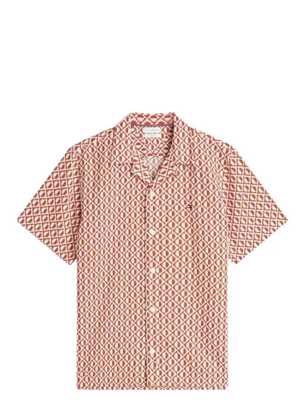 Tommy Hilfiger Geometric-print Short-sleeve Shirt - Brown