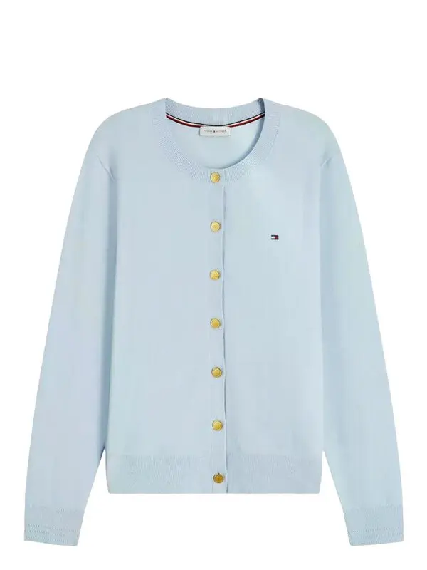 Tommy Hilfiger Logo-embroidered Button-up Cardigan - Blue