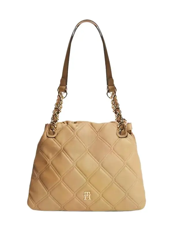Tommy Hilfiger Quilted Chain-link Shoulder Bag - Neutrals