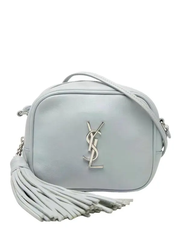 Saint Laurent Calfskin Monogram Blogger Bag - Blue
