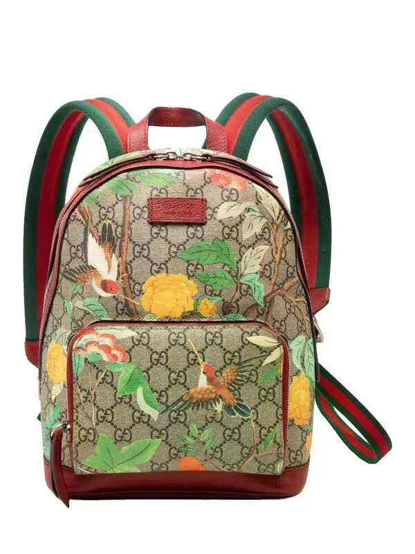 Gucci Small Gg Supreme Web Tian Backpack - Red