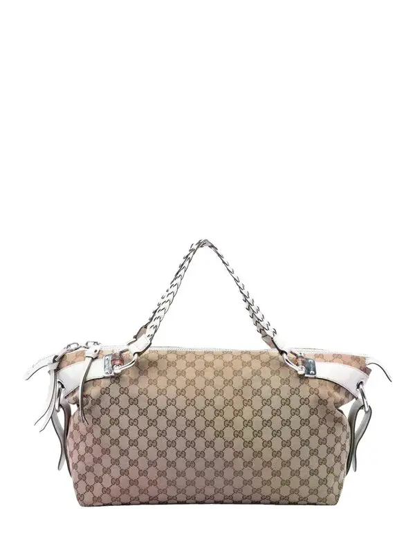 Gucci Medium Gg Canvas Bamboo Bar Tote Bag - Neutrals