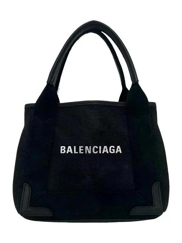 Balenciaga Canvas Navy Cabas Xs Satchel - Black