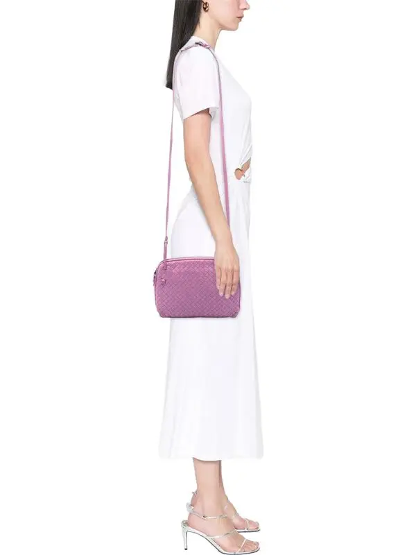 Bottega Veneta Nappa Intrecciato Nodini Crossbody Bag - Pink