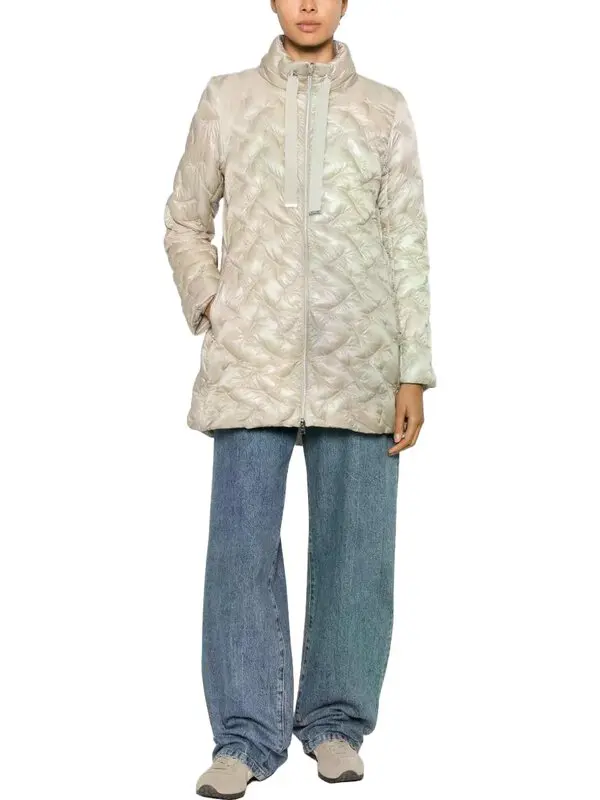 Herno Quilted High-neck Coat - Neutrals