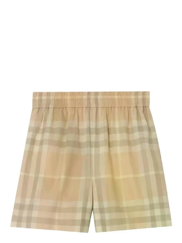 Burberry Check Cotton Twill Shorts - Neutrals