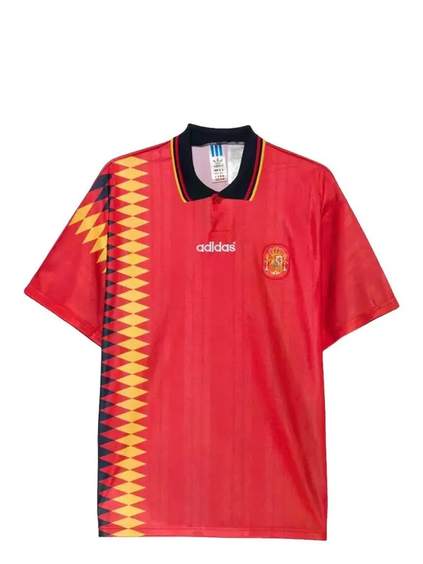 Adidas Diamond-pattern Spain Polo Shirt - Red