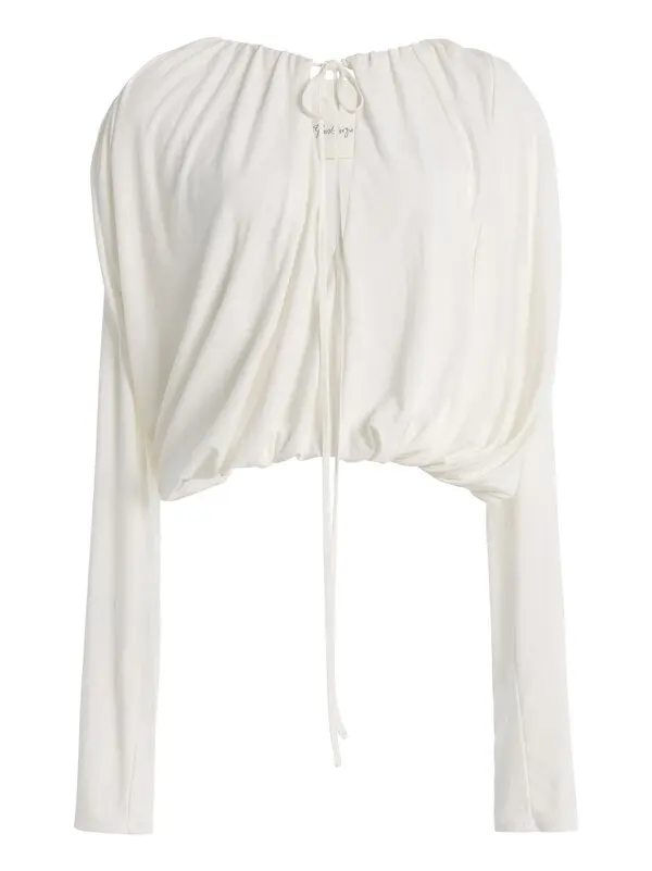 Paris Georgia Olive Ruched Top - White