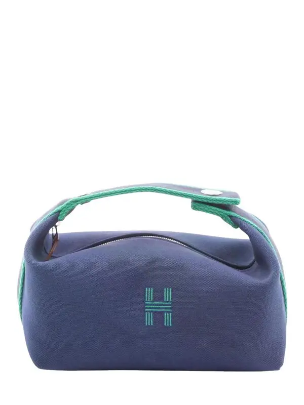Hermès Toile Bride A Brac Case Vanity Bag - Blue