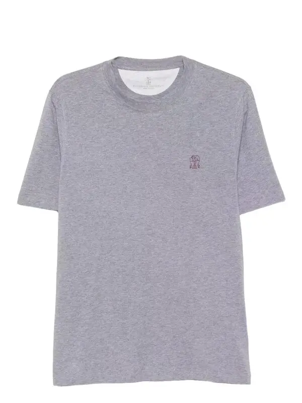 Brunello Cucinelli Logo-print T-shirt - Grey