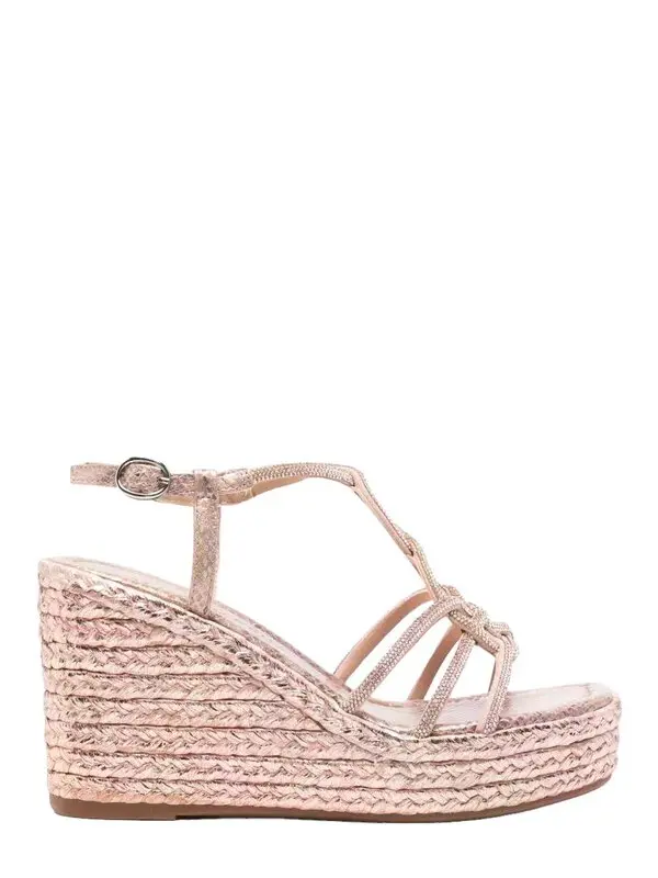 ALMA EN PENA Crystal-embellished Wedge Sandals - Pink