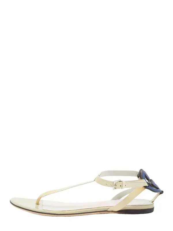 Gucci Patent Leather Flat Sandals - Neutrals