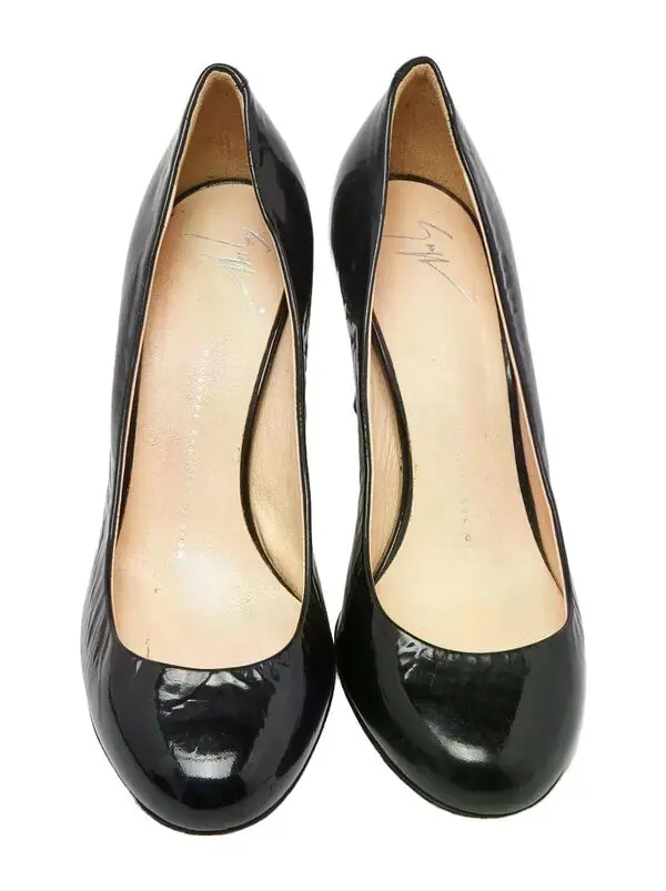 GIUSEPPE ZANOTTI Patent Leather Round-toe Pumps - Black