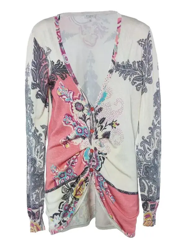 Etro Paisley And Floral Print Cardigan - Neutrals
