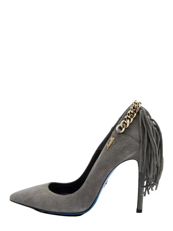 LORIBLU Chain-fringe Pointed-toe Pumps - Grey