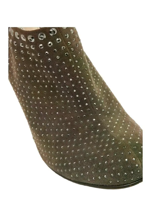 Prada Studded Suede Boots - Brown
