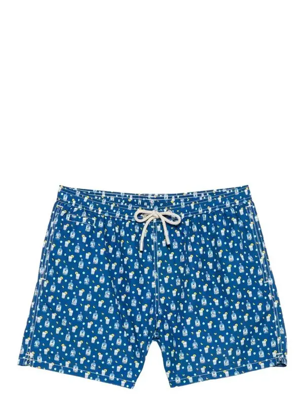MC2 SAINT BARTH Graphic Print Swim Shorts - Blue